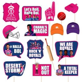 Team RR Photo Booth Props (16 Pcs), IPL Props, Cricket theme photo ...